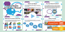 Five-minute Speaking Games for ELL Classes PowerPoint & Google Slides