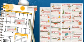 Days of the Week - Bullet Journal Stickers - Neutral Theme
