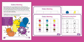 Fish Bowl Color Matching Worksheet Mat - Activity Mat