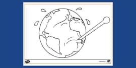 Global Warming Colouring Sheet | Colouring Sheet - Twinkl