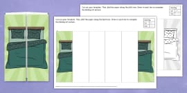 Bed Writing Template (teacher made) - Twinkl