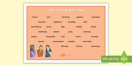 Year 2 Word of the Day Word Mat (creat de profesori)