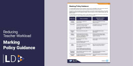 Marking and Feedback Policy Guidance: Editable Template - leaders