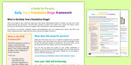 A Parent’s Guide to the Statutory Framework for the EYFS