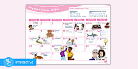 January Events Calendar (2024) (teacher made) - Twinkl