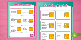 Vocabulary Dice Roll Activity (teacher made) - Twinkl