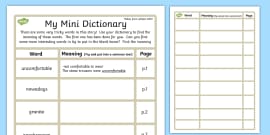 FREE! - Create Your Own Dictionary Booklet Template - Twinkl