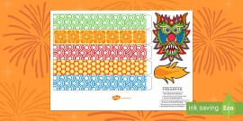Chinese Dragon Craft Template (teacher made) - Twinkl