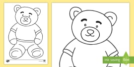 Spotty Teddy Colouring Page (teacher made) - Twinkl