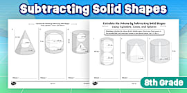 Eighth Grade Volume of Composite Shapes Using Cylinders, Cones, and Spheres