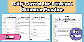 * NEW * Fifth April Daily Correct the Sentence Grammar Practice