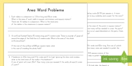 Real-World Area Problems Challenge Cards - real world problems, problem