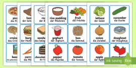German Food Match-Up Word Sorting Worksheet / Worksheet