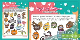 Autumn Sensory Scavenger Hunt (teacher made) - Twinkl
