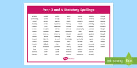 Year 5 and 6 Statutory Spellings Handwriting Practice Worksheets