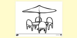 FREE! - Table and Chair Colouring Sheet | Colouring Sheets