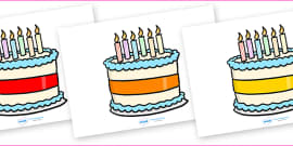 Editable Birthday Cakes (5 Candles) - Birthday, cake, editable