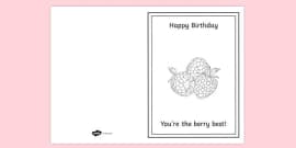 FREE! - Raspberry Colouring Sheet - Primary School - Twinkl