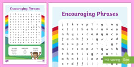 Encouraging Phrases Collection Worksheet (profesor hizo)