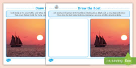 Draw the Stormy Sea Art Activity (Teacher-Made) - Twinkl