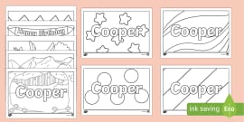 FREE! - Zara Name Simple Colouring Activity Sheets - Twinkl