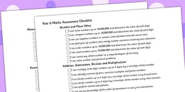 Year 4 Maths National Curriculum Assessment Checklist