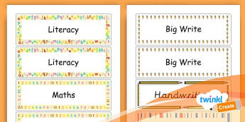 Subject Tray Labels - Twinkl