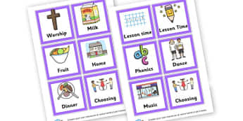 Classroom Timetable Templates & Cards | Visual Timetables