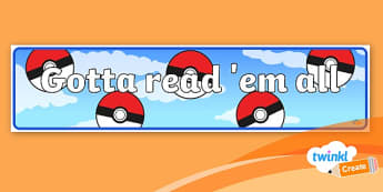 Pokemon Reading banner - Twinkl