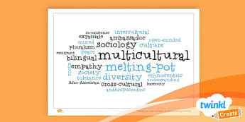 Multiculturalism World Cloud - Twinkl