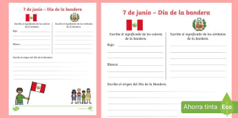 Fichas del Día de la Bandera del Perú - Twinkl