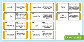 Chance Mathematics Resources | twinkl.co.uk