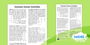 Invasion Games KS2 - PE Scheme of Work - Year 5 - Outdoor PE