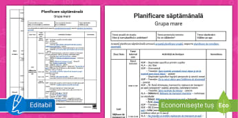 Planificări săptămânale grupa mare - Twinkl