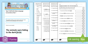 Language Conventions Resources -Year 5 NAPLAN Preparation
