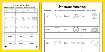 Synonyms Kindergarten • Twinkl.com