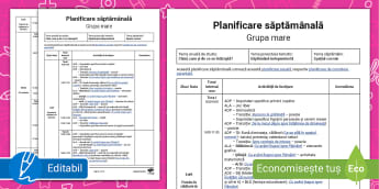 Planificări săptămânale grupa mare - Twinkl