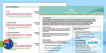 Asia Year 6 Geography Unit HASS - Australian Curriculum