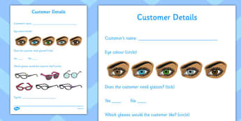 Opticians Role Play Primary Resources, optician, eye, eyes, health