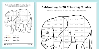 31 Subtraction Colour By Number Primary Resources - Primary Resources