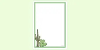 Cactus Page Borders | twinkl.com.au