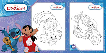 Colouring Sheets Lilo & Stitch - Disney - Partnerships - Twinkl Ireland