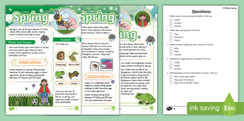 Seasonal Changes - KS1 Reading Primary Resources - Twinkl