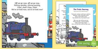 Songs and Rhymes About The Train Ride by June Crebbin