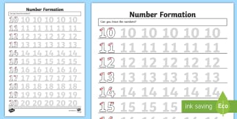 Number Formation Early Years (EYFS) Primary Resources