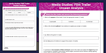Media Studies Analyses | twinkl.co.uk