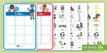 Expressing Likes and Dislikes/Preferences Worksheets - PDF