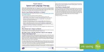 SEN Speech Development Resources | Parent Support - Twinkl