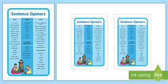 Sentence Openers Word Mats | twinkl.com.au