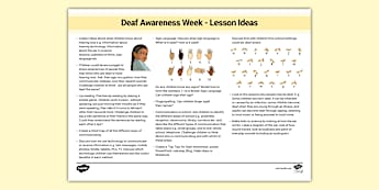 Deaf Awareness Week - Twinkl NewsRoom - Twinkl